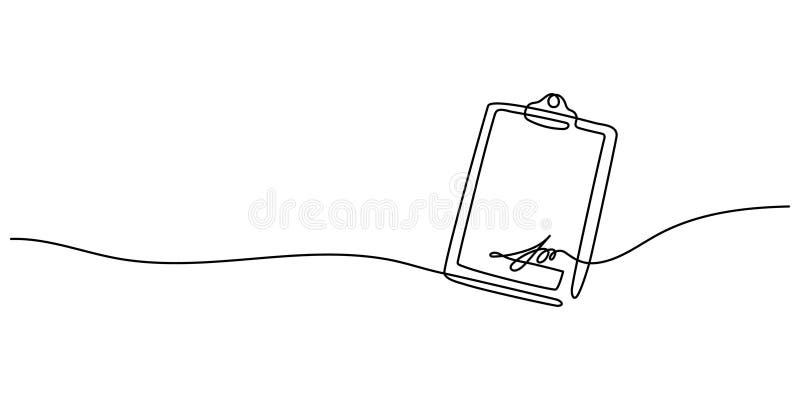 Sheet of Continuous One-line Drawing Document Signature. the Concept of ...