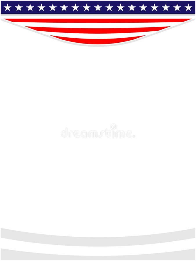American Flag Symbols Wave Pattern Corner Border Vector Design Stock ...