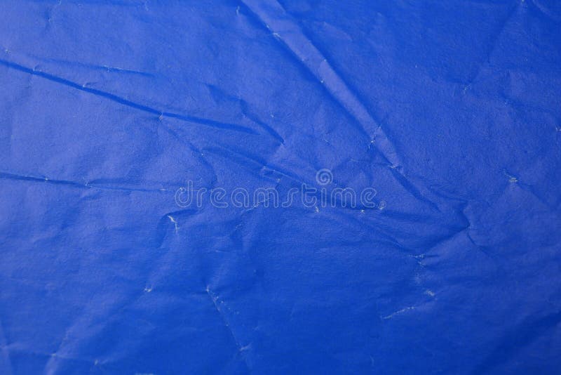 Sheet of Crumpled Blue Paper As Background, Top View Stock Image ...