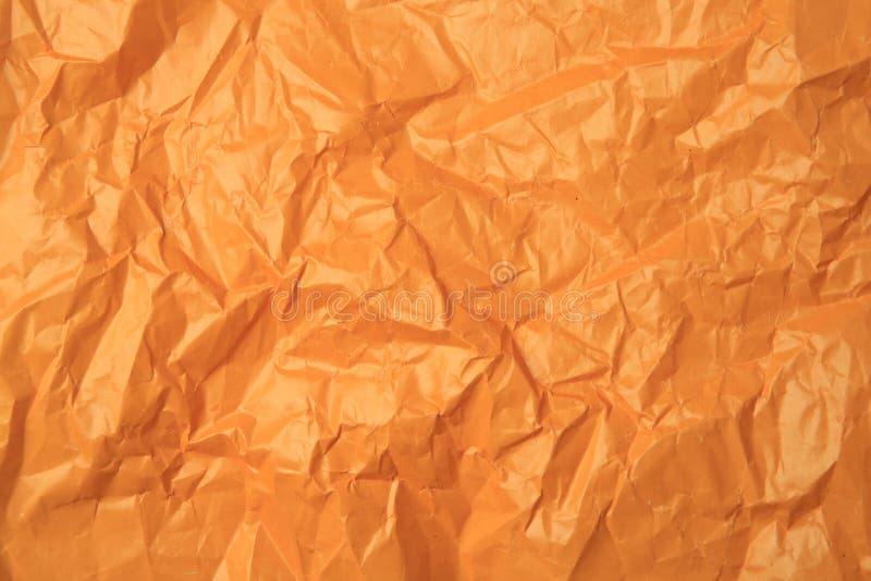 Sheet of Crumpled Orange Paper As Background, Top View Stock Image ...