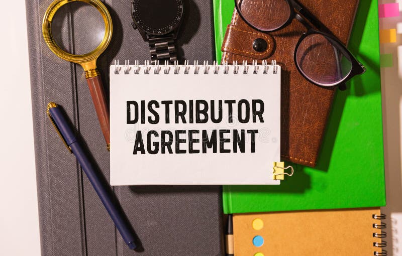 On a Sheet from the Diary Inscription DISTRIBUTOR AGREEMENT Stock Photo ...