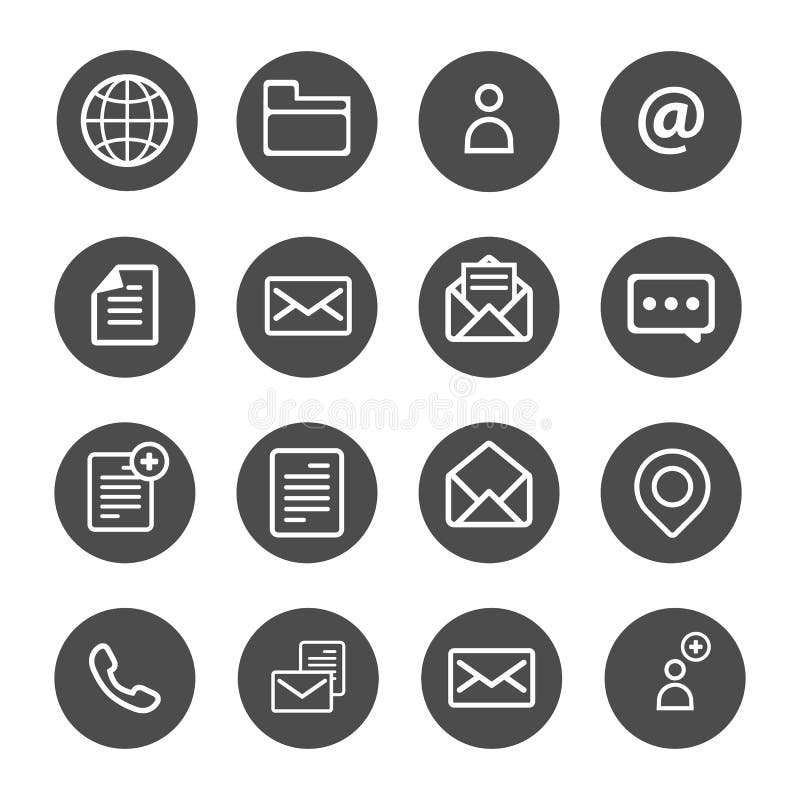 Sheet Email Call Line Global Communication Line Icon Set Stock Vector ...