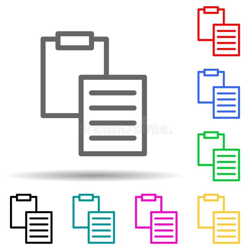 Sheet And Folder Tablet Multi Color Style Icon Simple Thin Line Outline Vector Of Web Icons