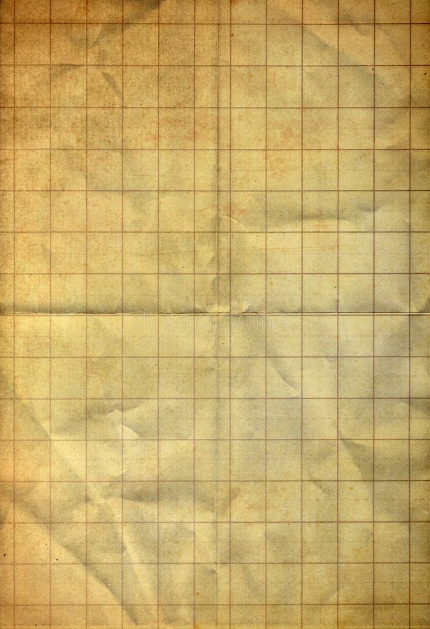 Sheet of Graph on Old Folding Grunge Paper Stock Photo - Image of paper ...