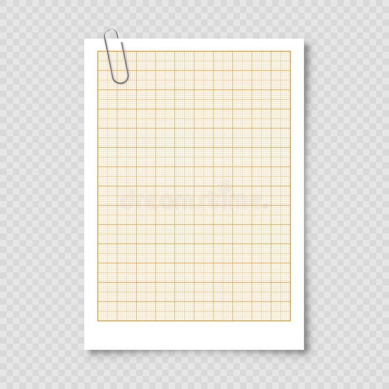 Sheet of Orange Graph Paper with Grid. Millimeter Paper Texture ...