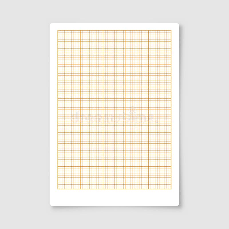 Sheet of Orange Graph Paper with Grid. Millimeter Paper Texture ...