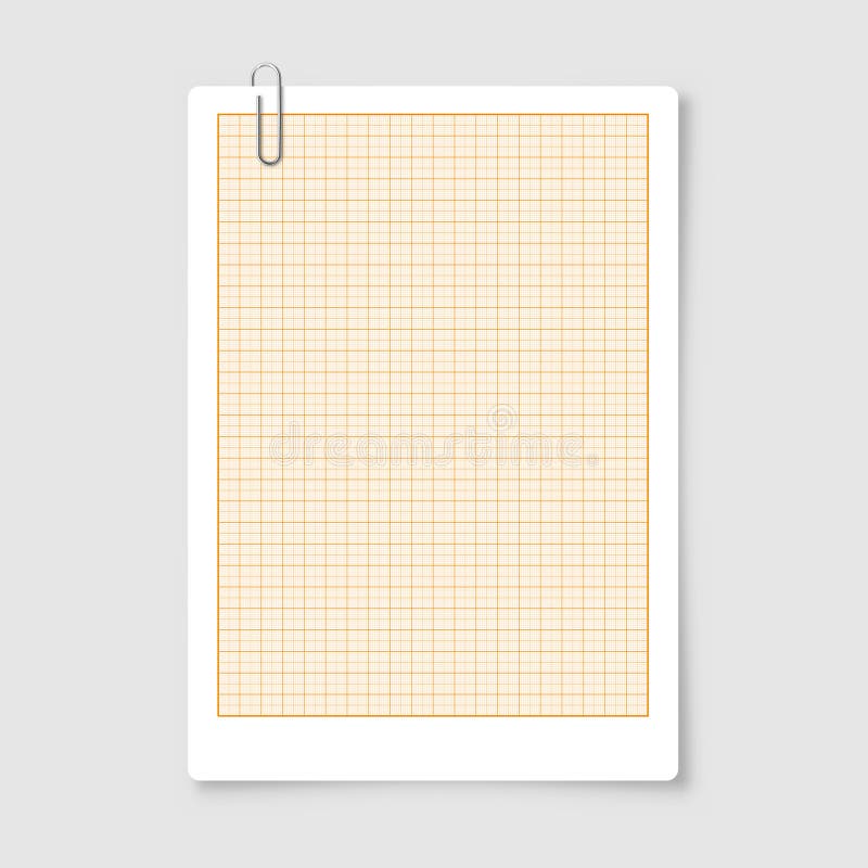 Sheet of Orange Graph Paper with Grid. Millimeter Paper Texture ...