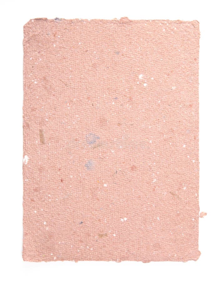 A Sheet of Handmade Paper Isolated on a White Background Stock Photo ...