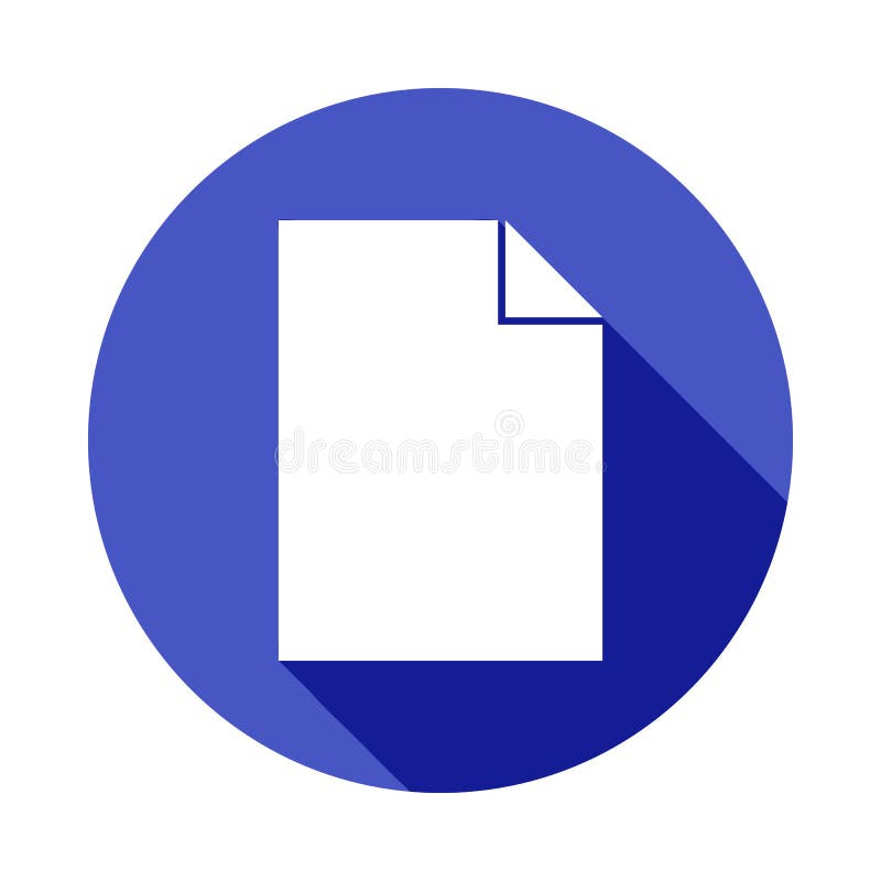 Sheet Icon in Flat Long Shadow Style Stock Illustration - Illustration ...