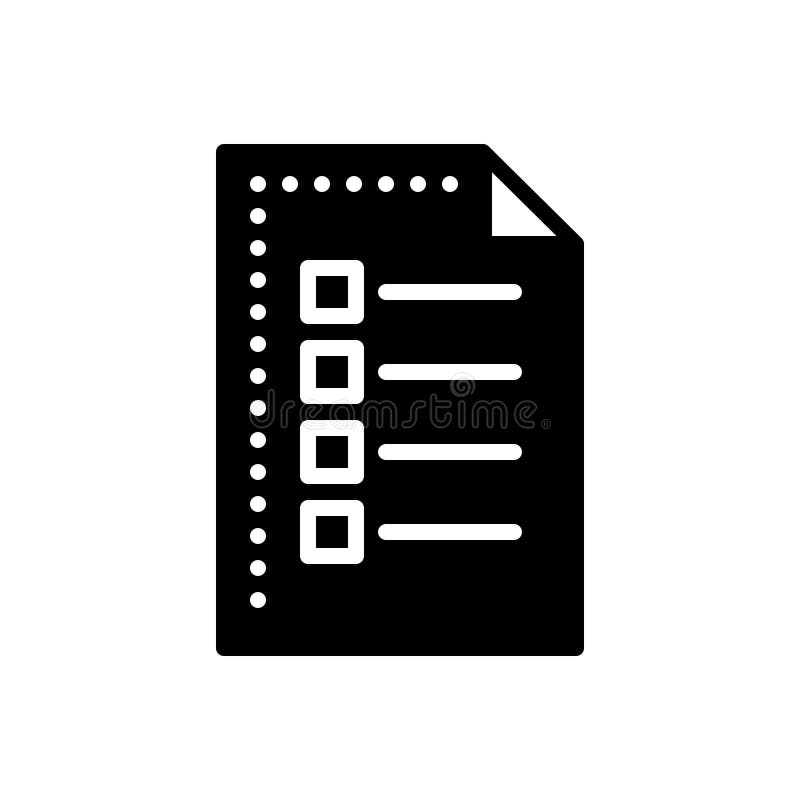 Black Solid Icon for Sheet, List and Catalog Stock Illustration ...