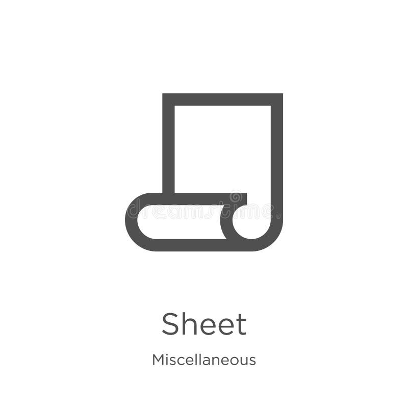 Sheet Icon Vector from Miscellaneous Collection. Thin Line Sheet ...