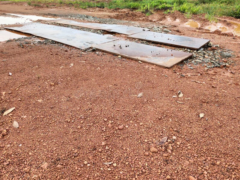 Sheet Iron Plate on the Ground Lying Stock Image - Image of waterway ...