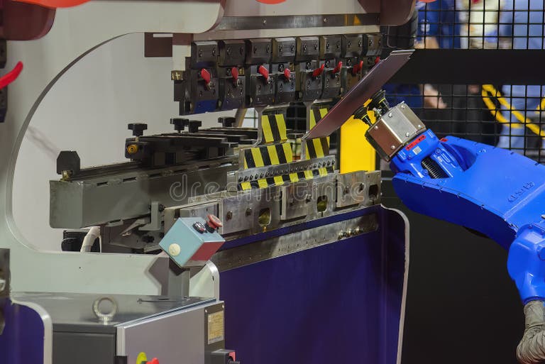 The Sheet Metal Bending Process by Robotic Arm Stock Photo - Image of ...