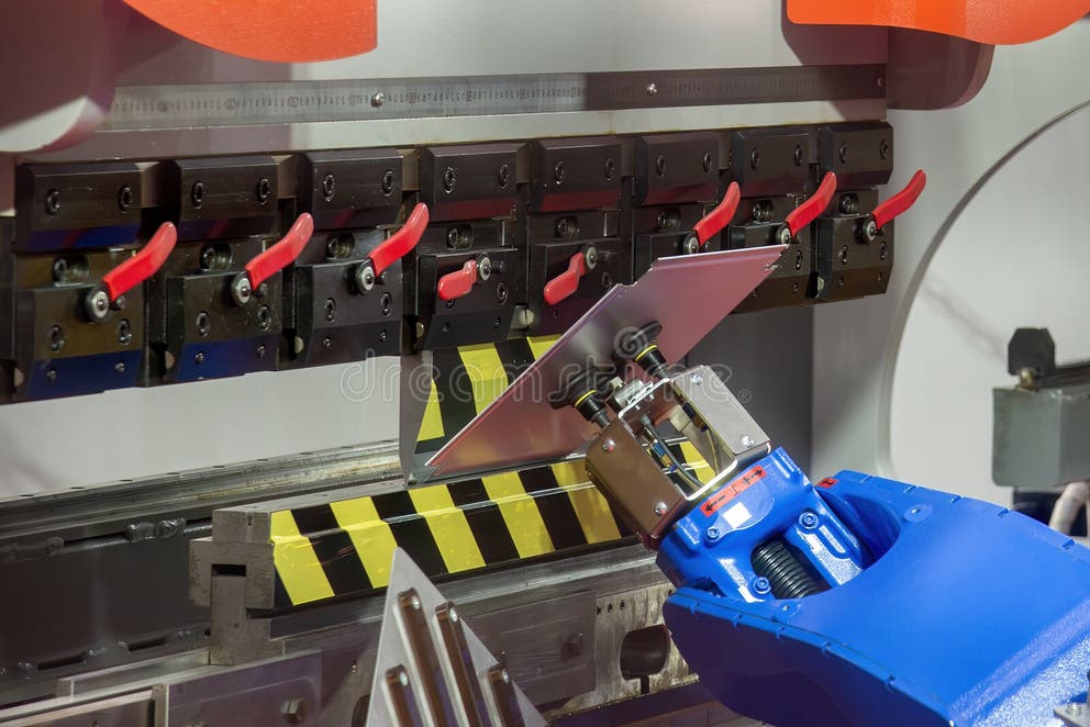 The Sheet Metal Bending Process by Robotic Arm Stock Photo - Image of ...