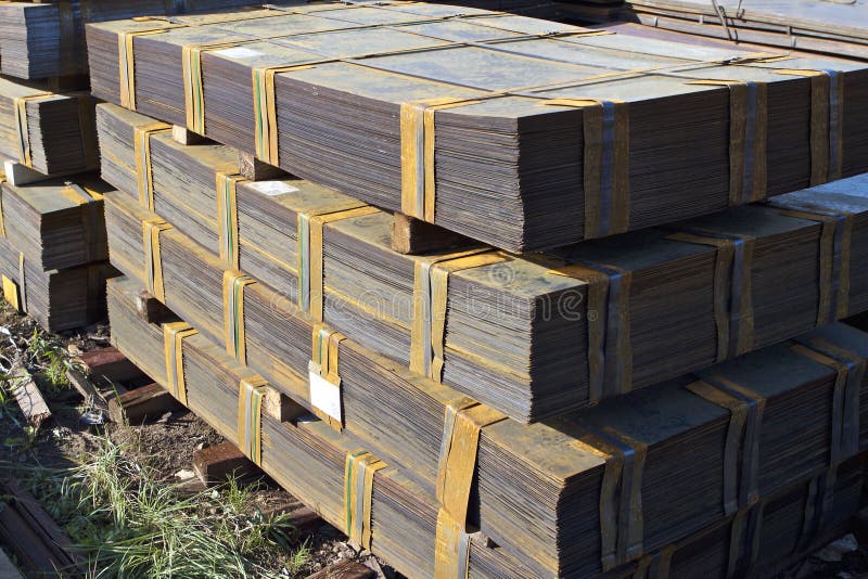 Sheet Metal Is In Bundles In The Warehouse Stock Image - Image of ...