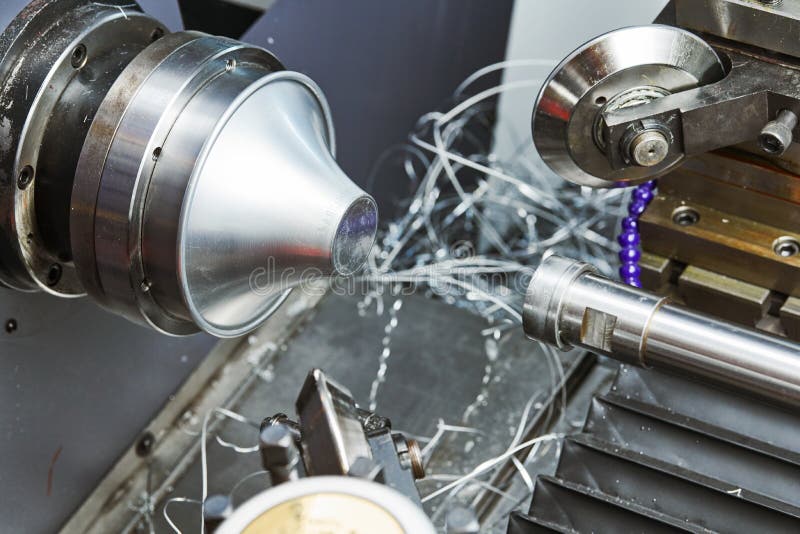 Sheet Metal Forming Processes. Spinning Blank on Cnc Lathe Machine ...