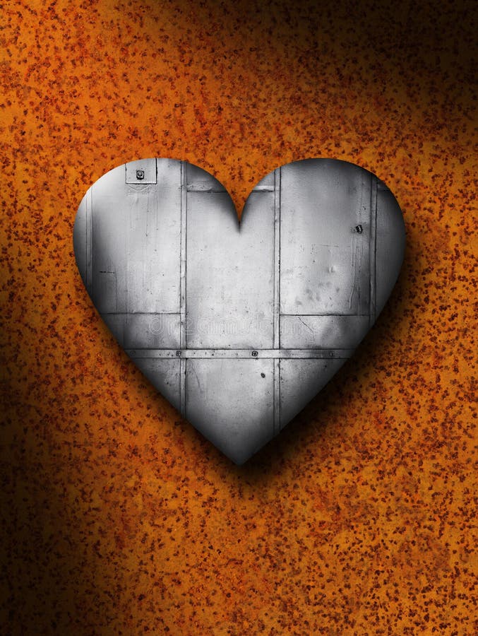Sheet Metal Heart Against a Rusty Background Stock Image - Image of ...