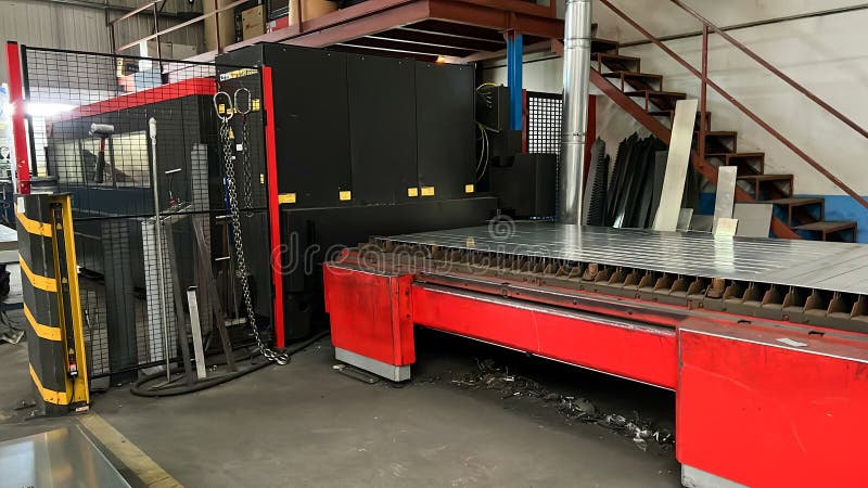 Sheet Metal Laser Cutting Machine. Metalwork Industry Stock Photo ...