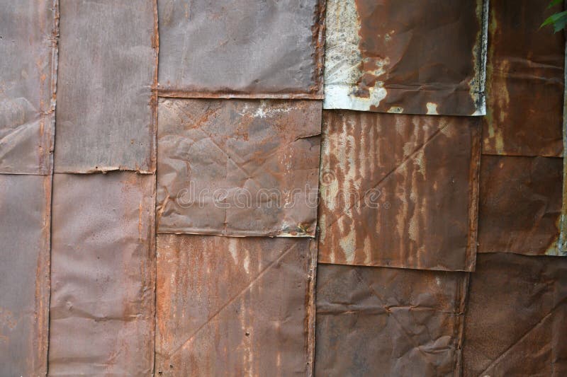 Sheet Metal S of Rusted and Riveted Steel Sheets Stock Photo - Image of ...