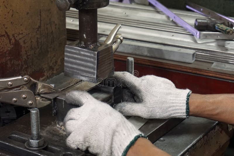 Sheet Metal Stamping Process Stock Photo - Image of adjuster ...