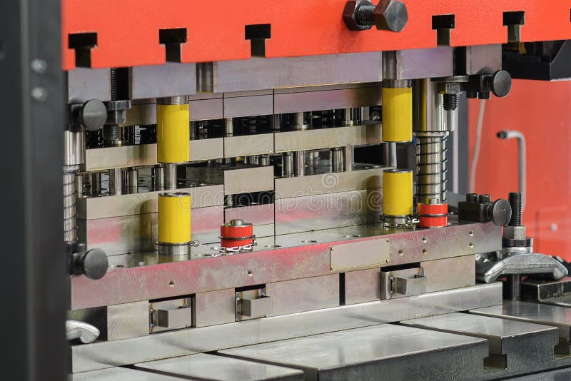 The Sheet Metal Working Process by Transfer Die Stock Photo - Image of ...
