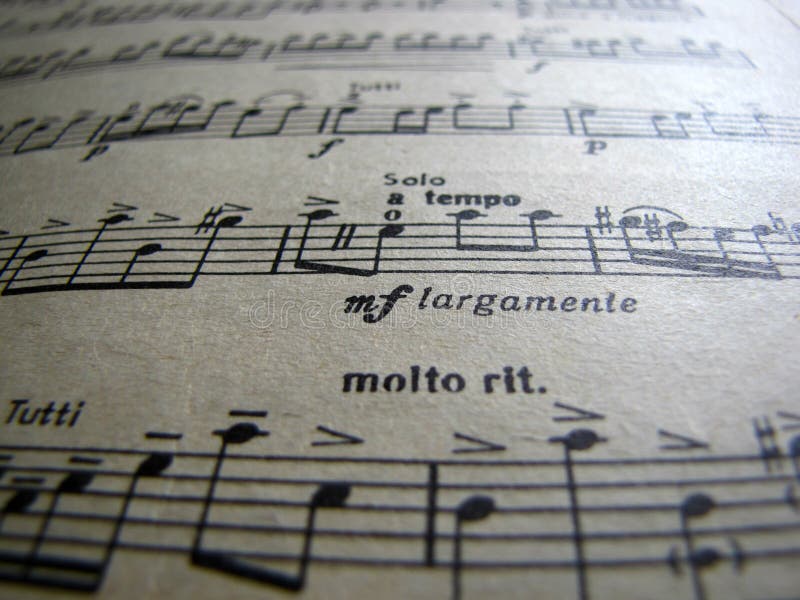 Sheet Music. Close- Up. Retro Stock Image - Image of clef, melody: 99901685