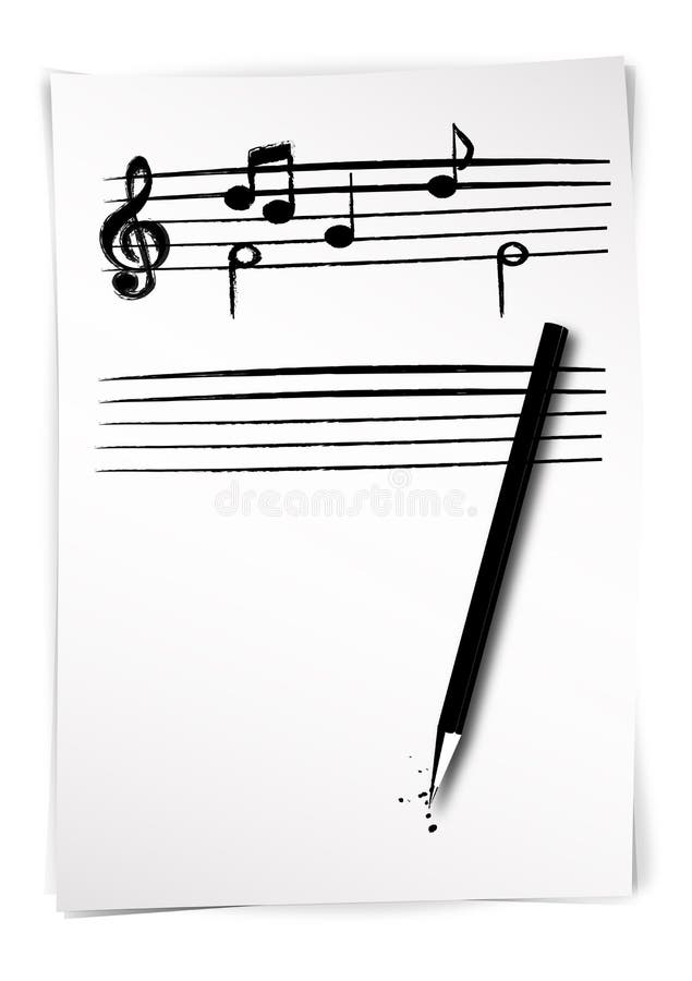 Sheet music draft stock illustration. Illustration of cover - 2744002