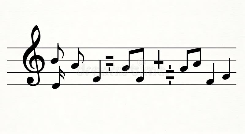 Sheet Music Featuring a Treble Clef and a Sequence of Musical Notes on ...