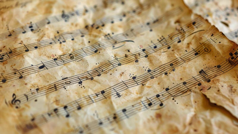 Sheet of Music with Musical Notes Stock Image - Image of dynamics ...