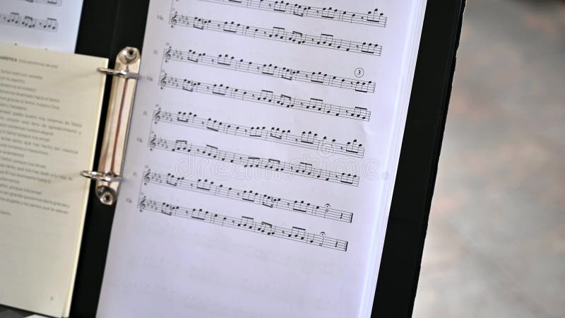 Sheet of music note paper. stock image. Image of icon - 305420239