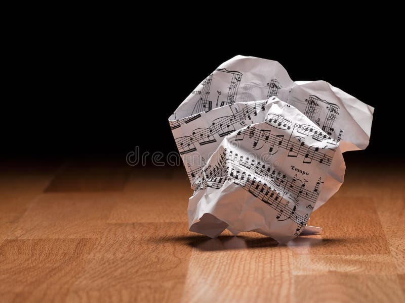Sheet of Music Notes Crumpled on the Floor Stock Photo - Image of note ...