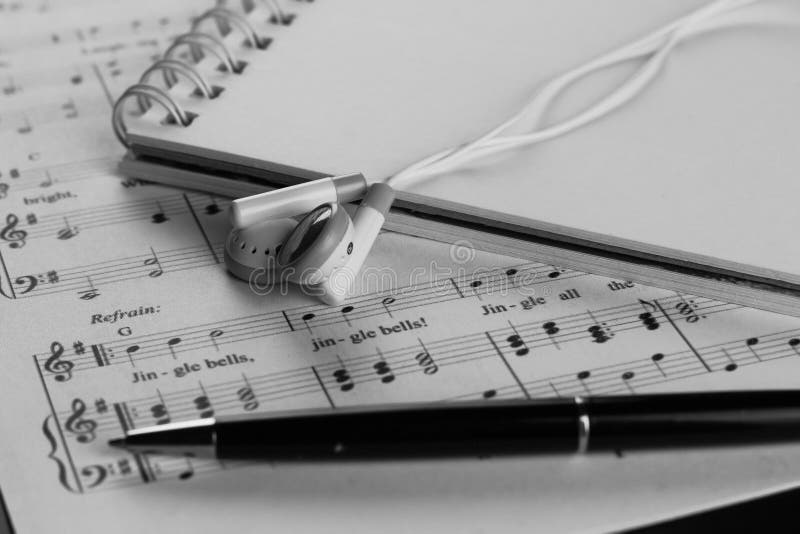 Sheet Music with a Number of Accessories Stock Image - Image of music ...