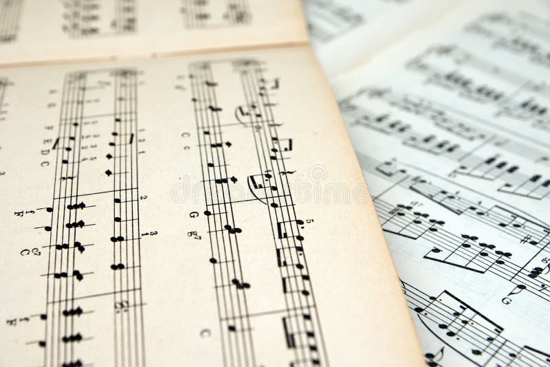Sheet music stock photo. Image of selective, white, focus - 50246412