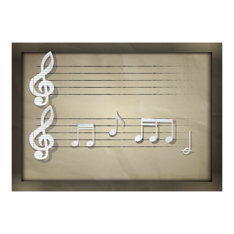 Sheet Music of Paper Music Notes Stock Vector - Illustration of ...