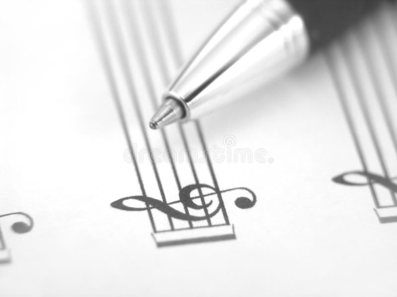Sheet music with pen stock photo. Image of educate, composition - 10121708