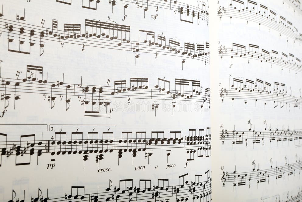 Sheet music in perspective stock image. Image of vintage - 12252801