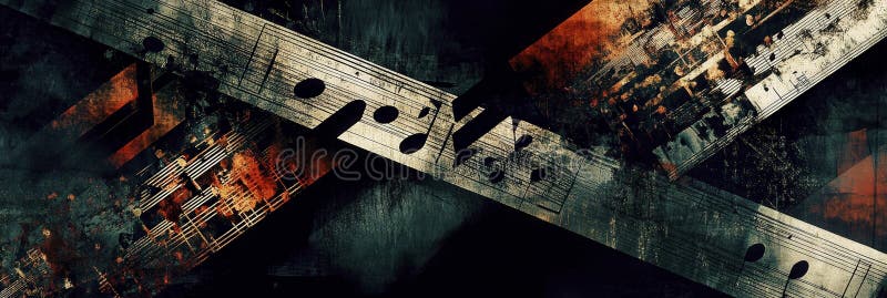 Sheet Music Transforms in Textured Abstract Artwork Stock Illustration ...