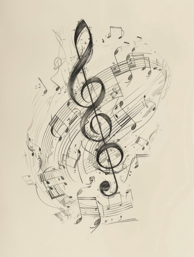 Sheet music treble notes stock photo. Image of composition - 382876176