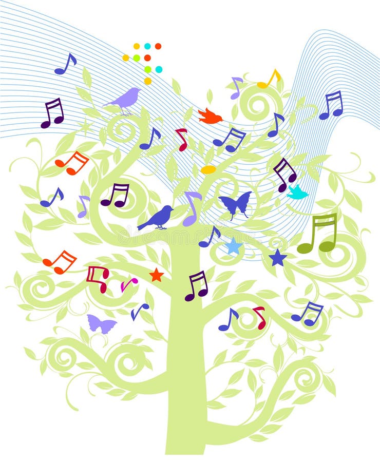 Sheet music tree stock vector. Illustration of singing - 14043688