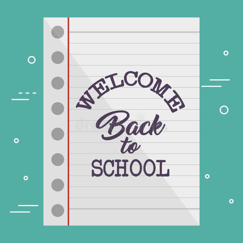 Sheet of Notebook with Back To School Message Stock Vector ...