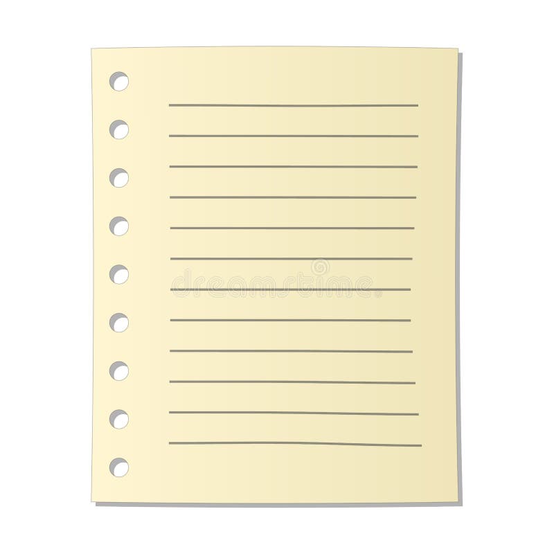 Lined paper icon cartoon stock illustration. Illustration of card ...