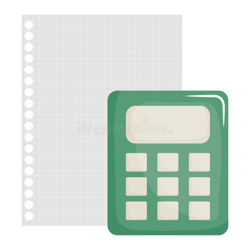Sheet of Notebook Paper with Calculator Stock Vector - Illustration of ...