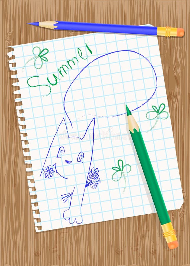 Ink, Pencil, Spring Flowers Sketch with Frame for Text. Line Art ...