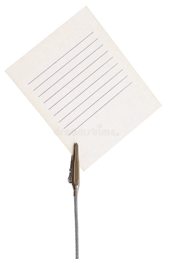 Sheet for Notes in a Holder Stock Photo - Image of pale, empty: 61215954