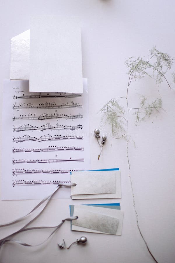 Sheet of Notes, Printed Letter, Badges on a Ribbon, Silver Plated Twigs ...