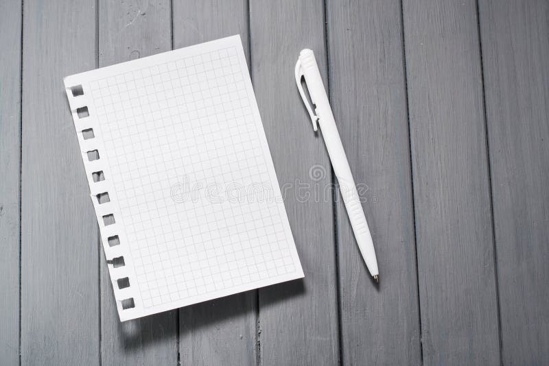 A Sheet for Notes on a Wooden Table. Stock Image - Image of office ...