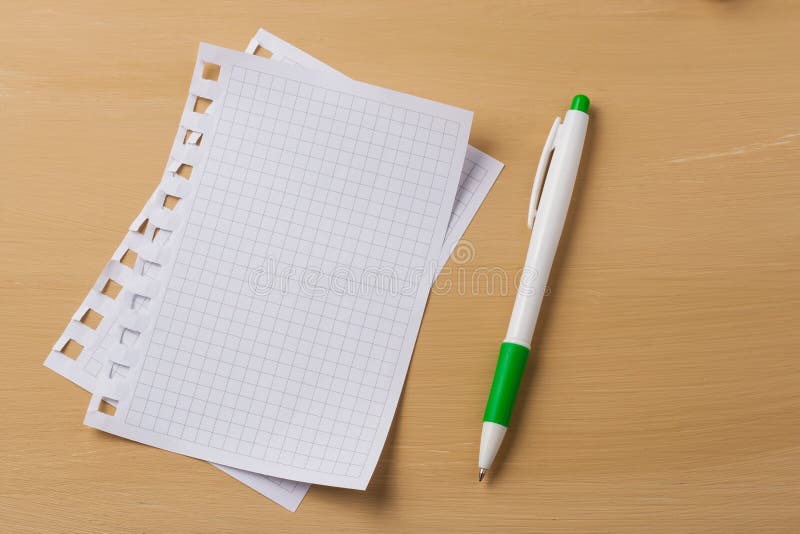 A Sheet for Notes on a Wooden Table. Stock Image - Image of frame ...