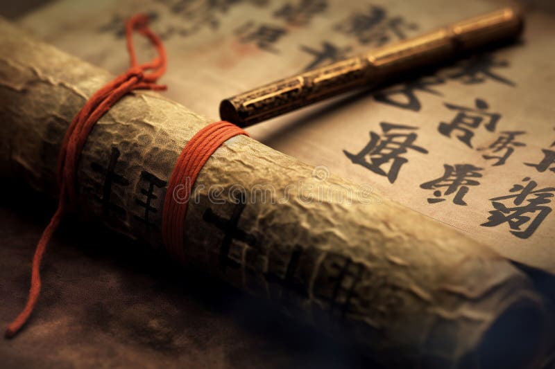 A Sheet of Old Paper with Chinese Text Written in Black Ink on Its ...