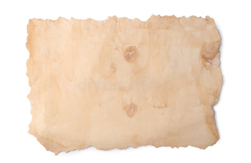 Sheet of Old Parchment Paper on White Background, Top View Stock Image ...