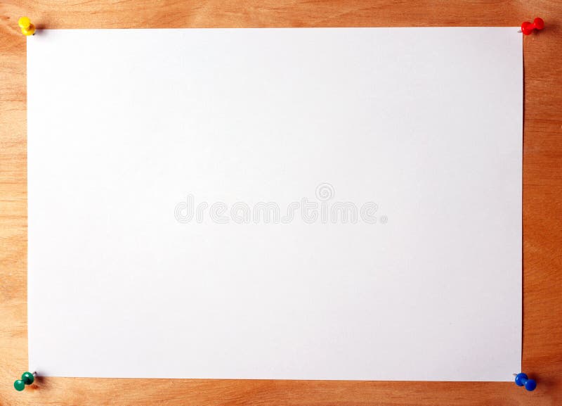 Sheet of Paper Attached To Wooden Board Stock Image - Image of ...